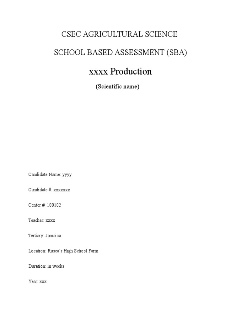 Outline for Agri Sba | Natural Resource Management | Land Management