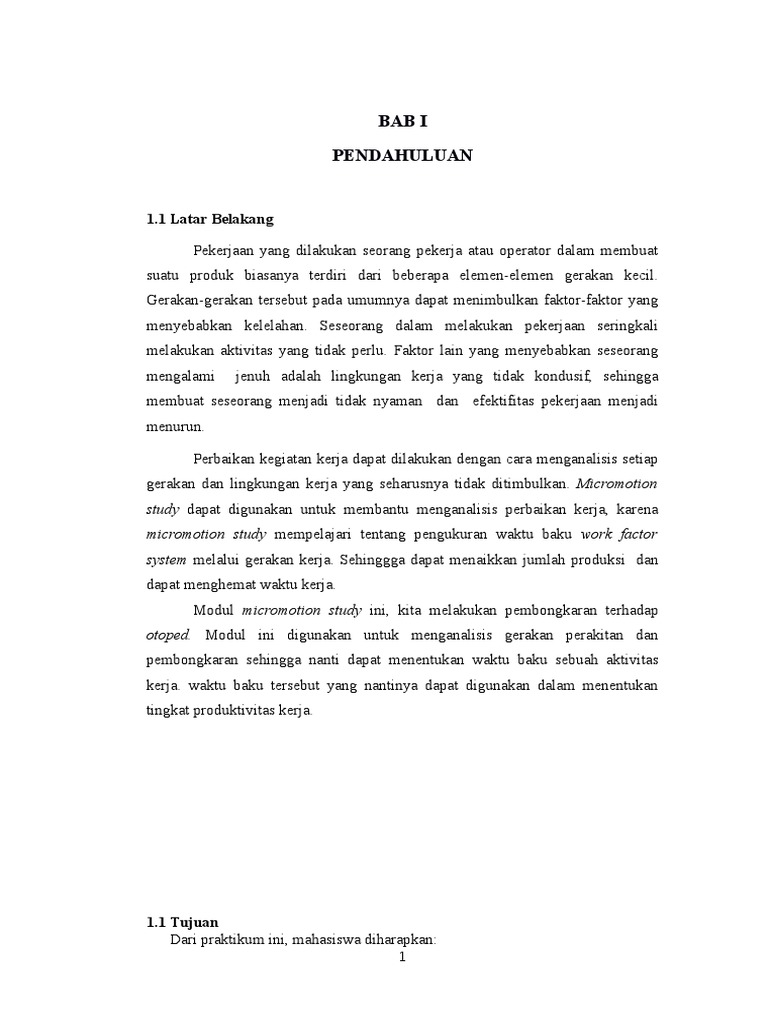 Laporan Micromotion Study | PDF