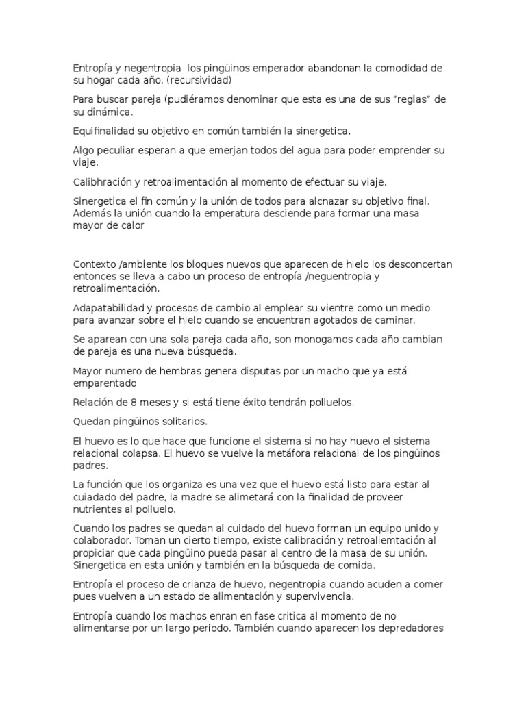 Entropía y Negentropia Los Pingüinos Emperador Abandonan La Comodidad ...