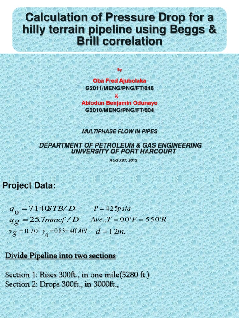 Calculation of Pressure Traverse Using Beggs and Brill | PDF | Flow ...