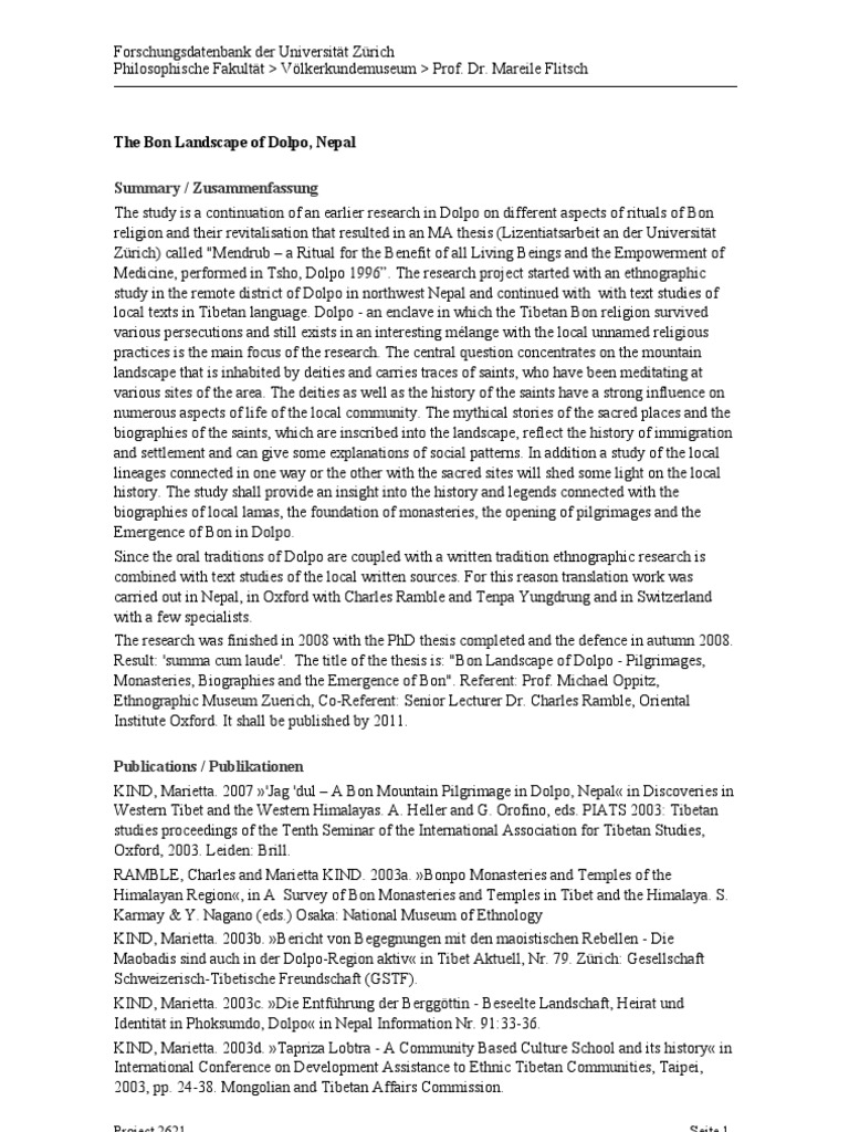 Bon Landscape of Dolpo/Nepal | PDF | Himalayas | Tibet