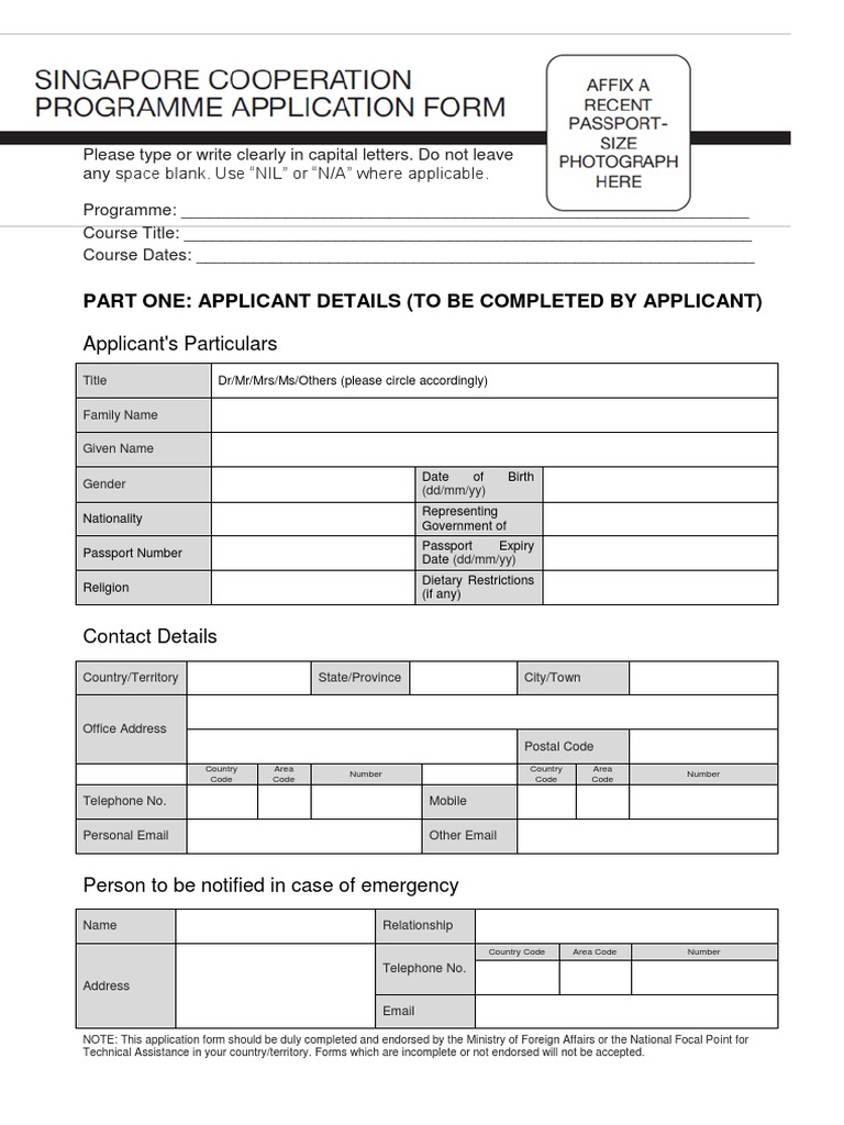 Part One: Applicant Details (To Be Completed by Applicant) | PDF ...