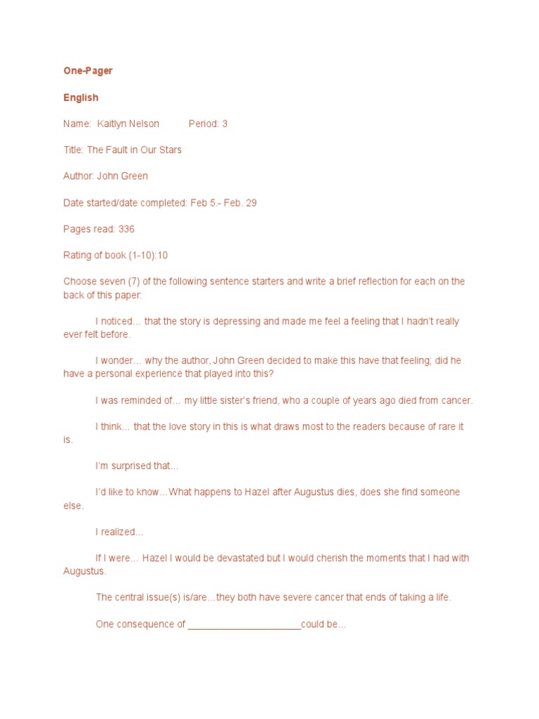 One Pager | PDF | Mystery, Thriller & Crime Fiction | Poetry