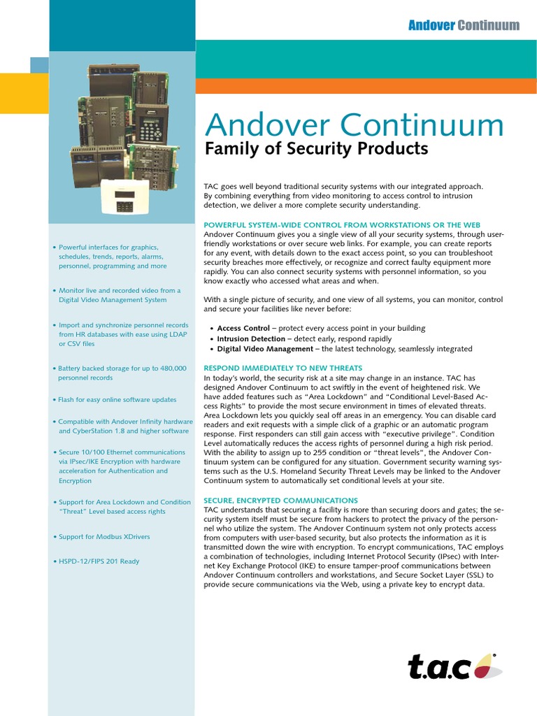 Continuum+Security+Family Andover Controls | Download Free PDF | Access ...