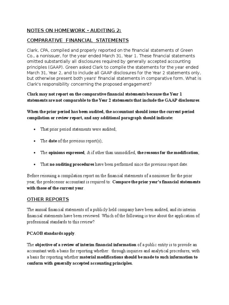 CPA Auditing 2 - Notes FR Homework | Download Free PDF | Accounting | Audit
