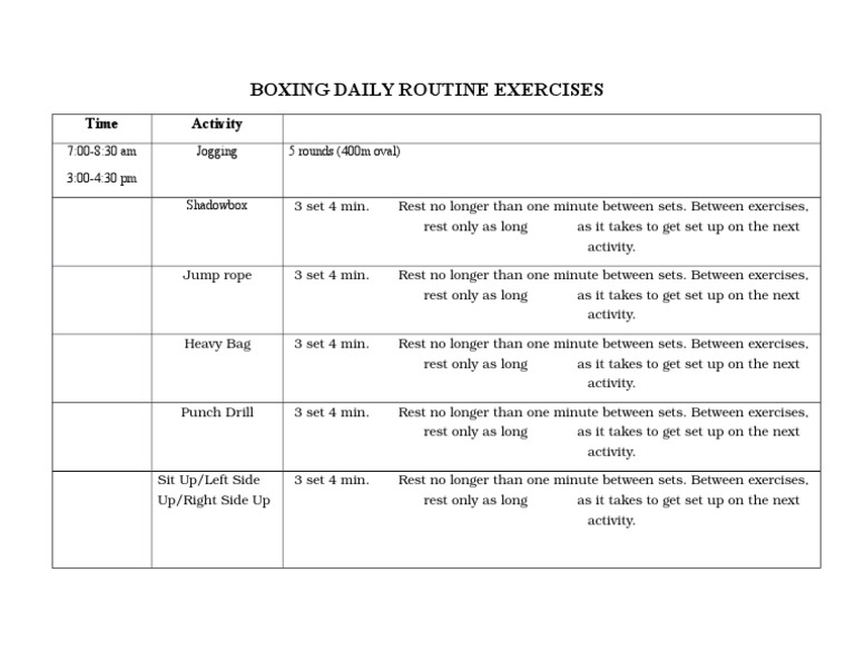 Boxing Training Program | PDF