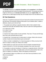 IQ Test Questions With Answers | PDF | Speed | Test (Assessment)