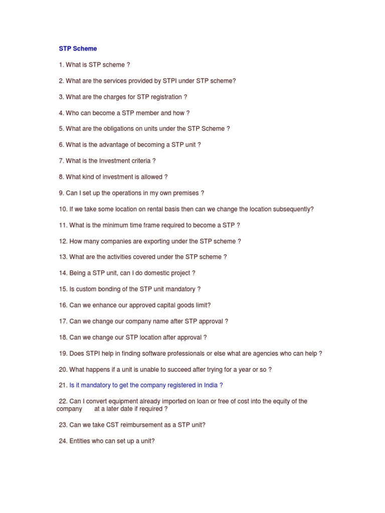 STP Scheme: Is It Mandatory To Get The Company Registered in India ...