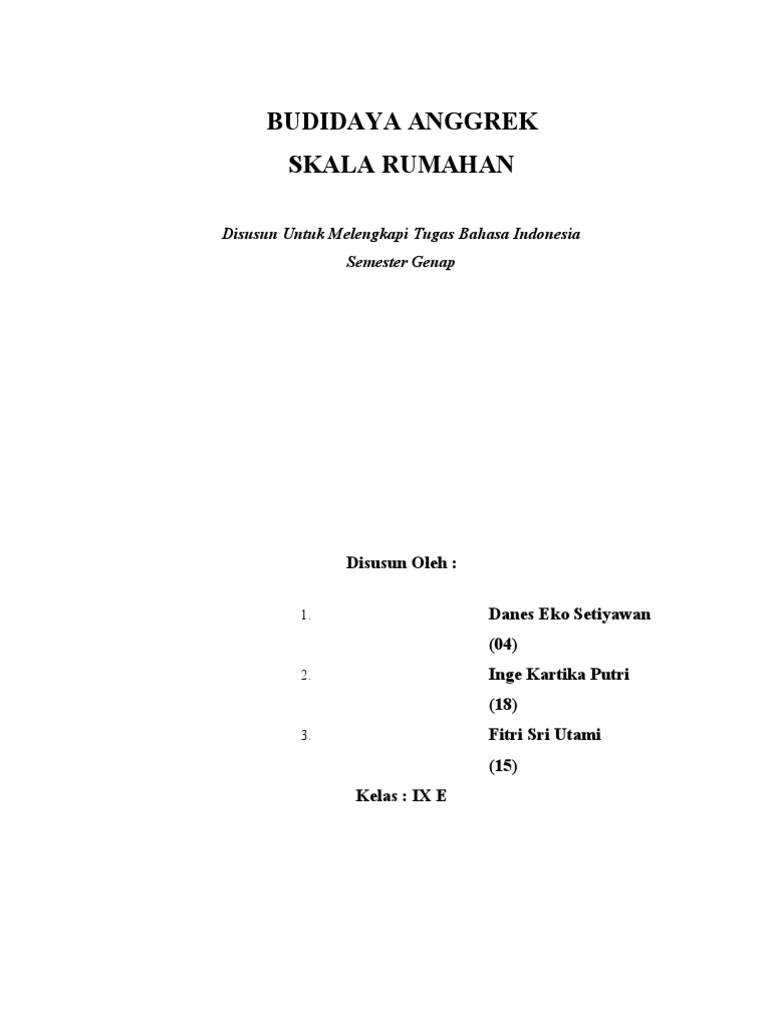 Budidaya Anggrek Skala Rumahan | PDF