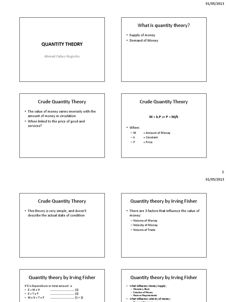 Quantity Theory | Descargar gratis PDF | Quantity Theory Of Money ... Quantity Theory | Descargar gratis PDF | Quantity Theory Of Money ...