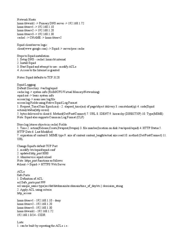 LinuxCBT Squid Notes | PDF | Hypertext Transfer Protocol | Web Server