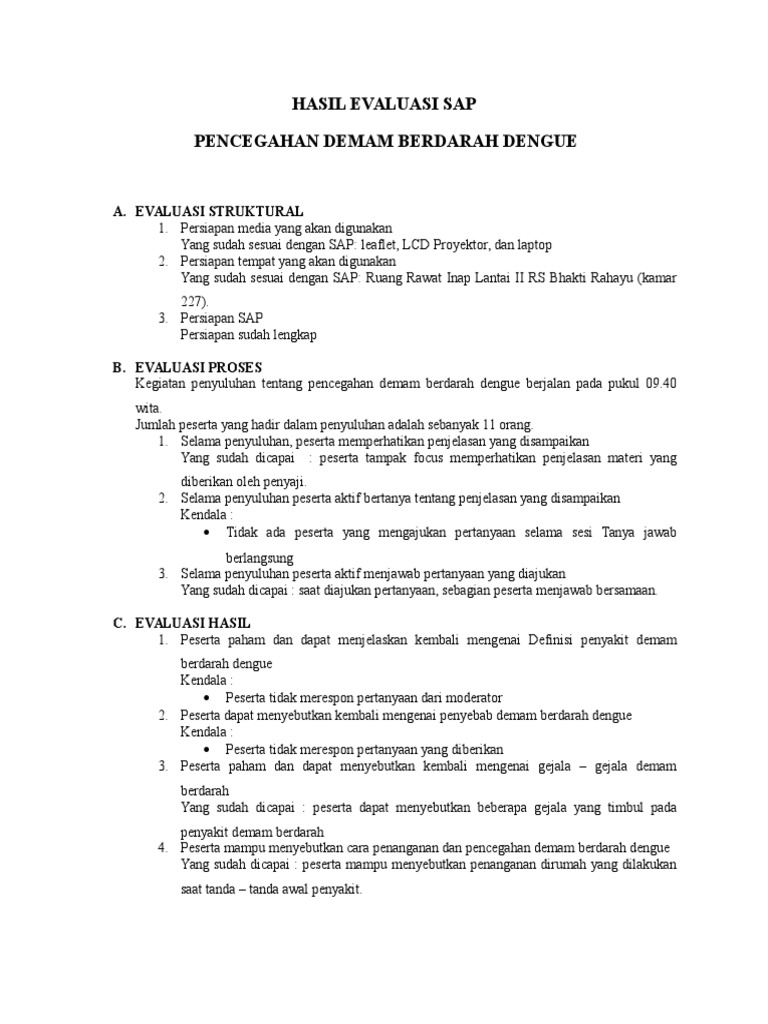 Evaluasi Penyuluhan DBD | PDF