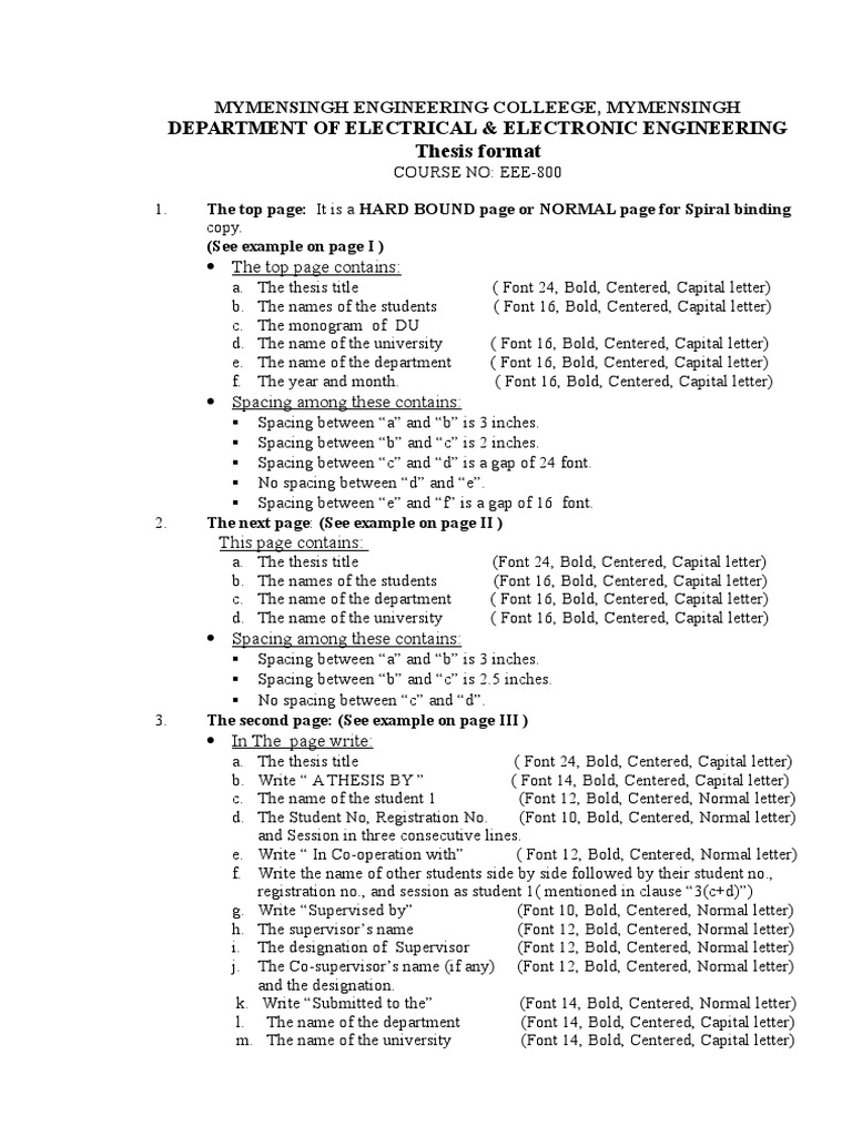Department of Electrical & Electronic Engineering: Thesis Format | PDF | Ellipsis | Duplex ...