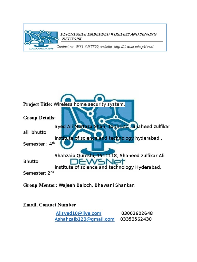 Proposal Template Syed Ali | PDF | Arduino | Security Alarm