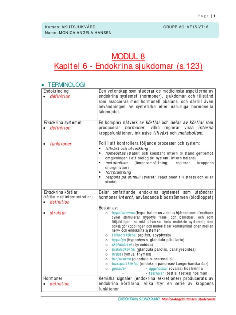 Endokrina Sjukdomar | PDF