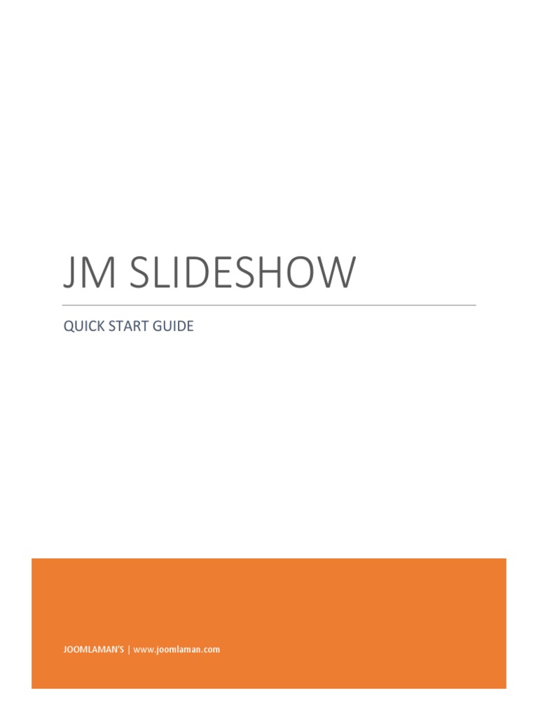 JM Slideshow Quick Start Guide | PDF | Joomla | Cascading Style Sheets