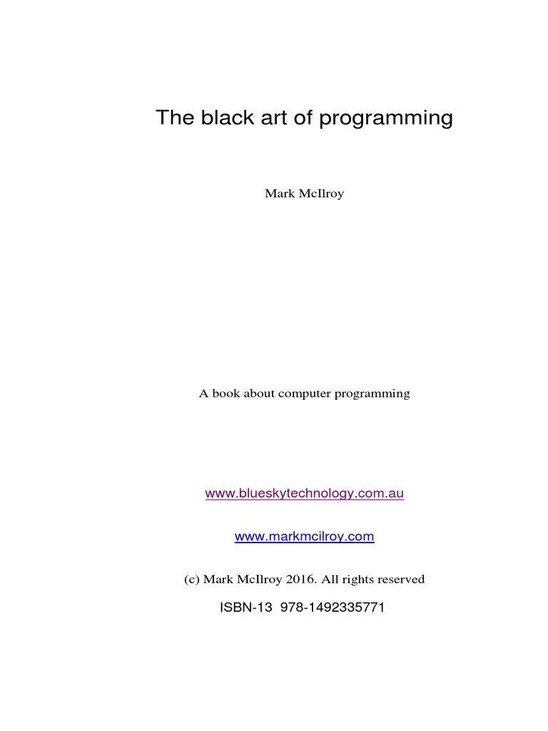 The Black Art of Programming | PDF | Array Data Structure | Control Flow