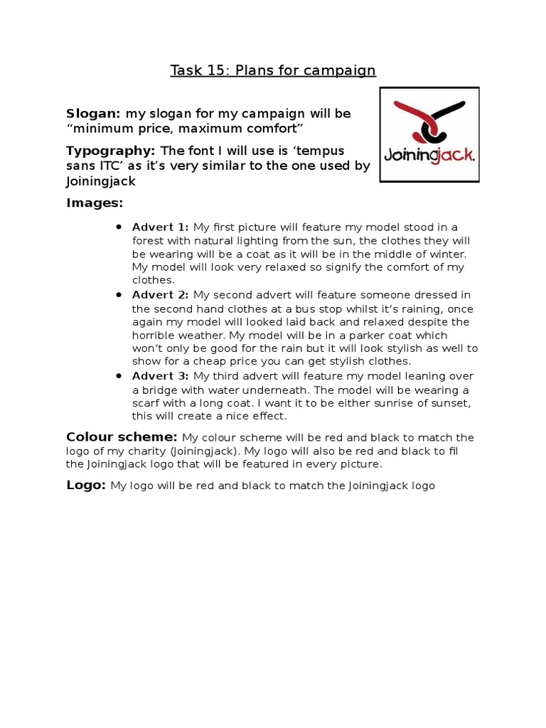 Campaign Plans: Comfort & Style Ads | PDF | Social Science | Lifestyle