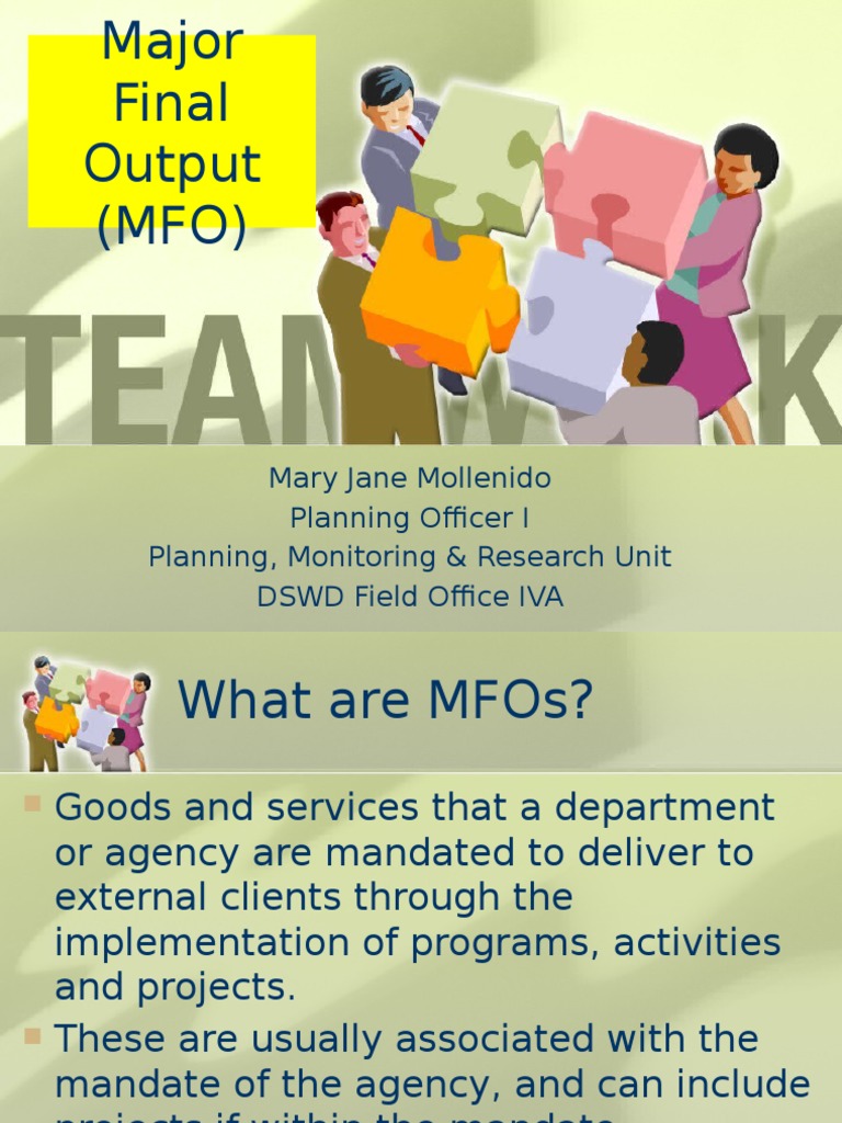 Major Final Output (MFO) - CIU | PDF | Extreme Poverty | Public Sphere