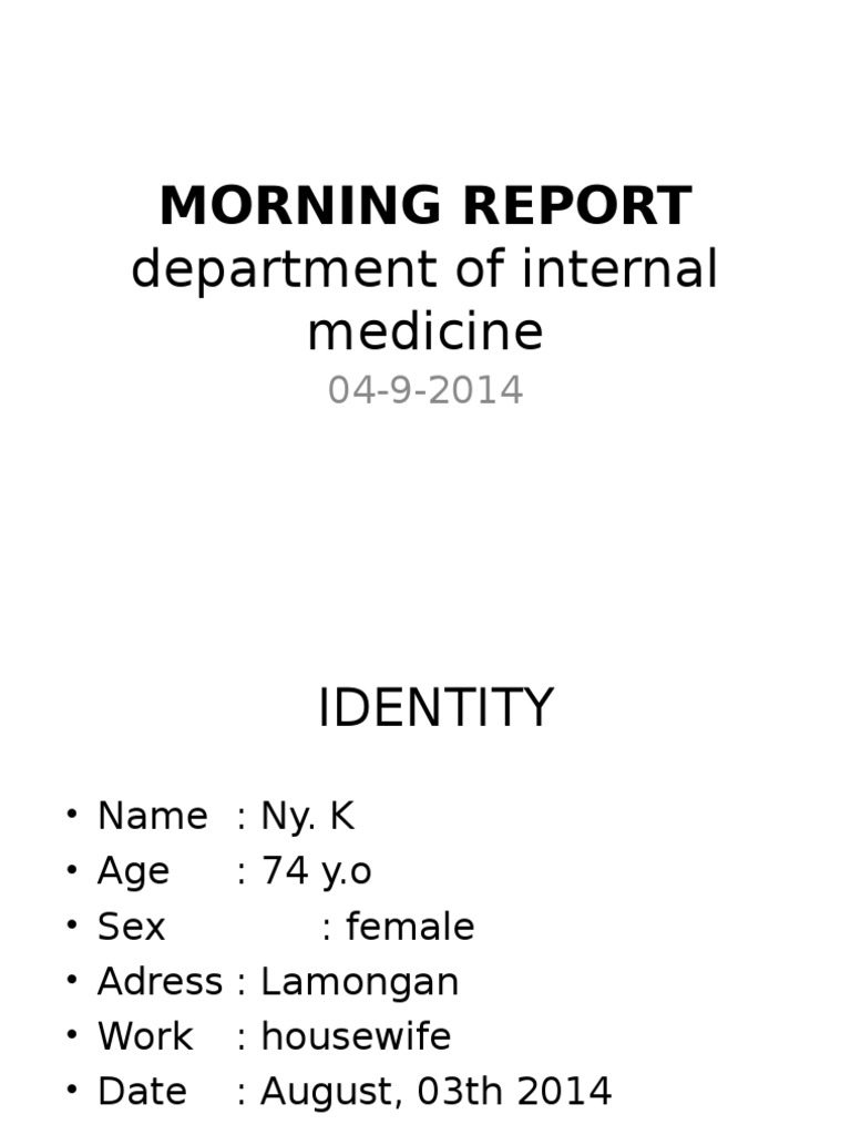 MORNING REPORT ipd 040914.ppt | Heart | Health Sciences