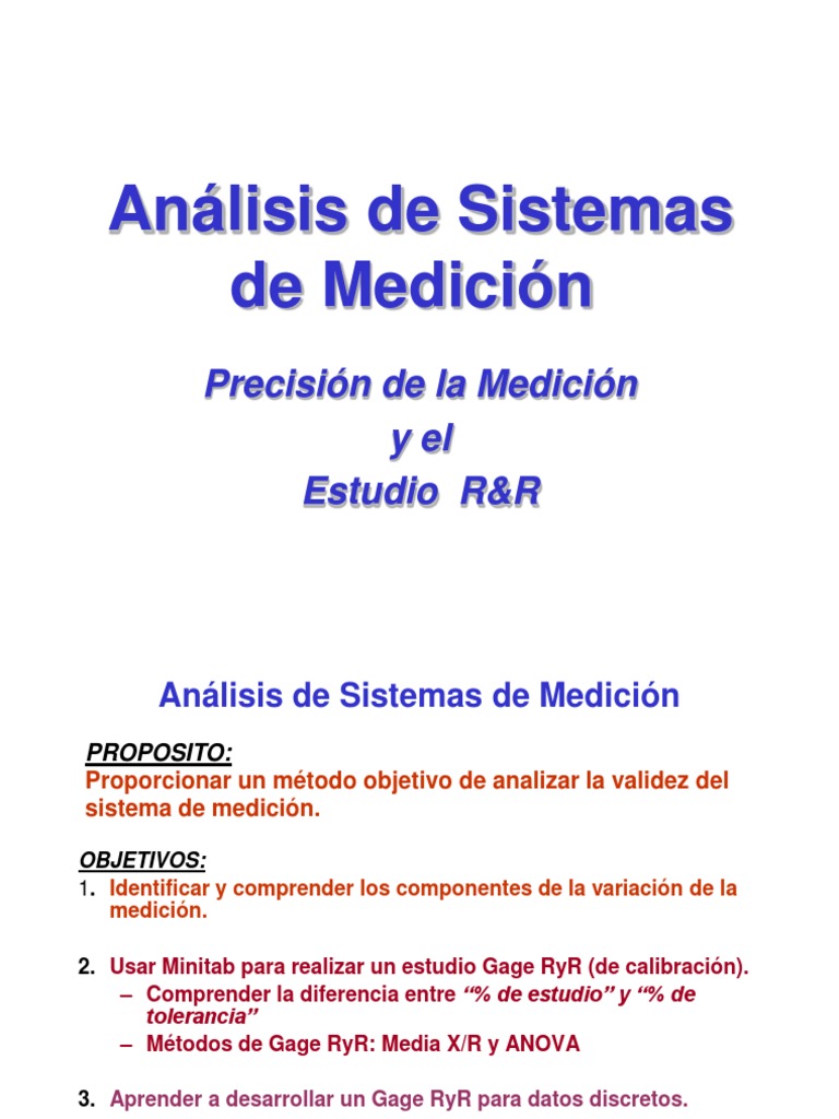 Analisis de Sistemas de Medicion y R&R | PDF | Medición | Análisis de ...