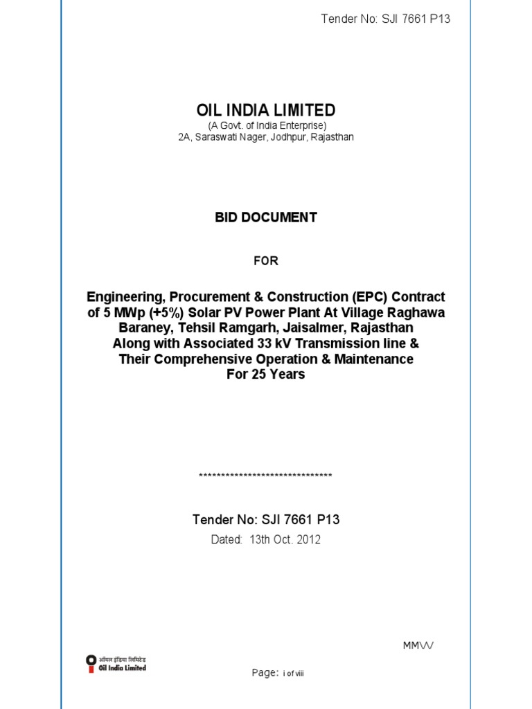 Solar Tender | PDF | Joint Venture | Revenue
