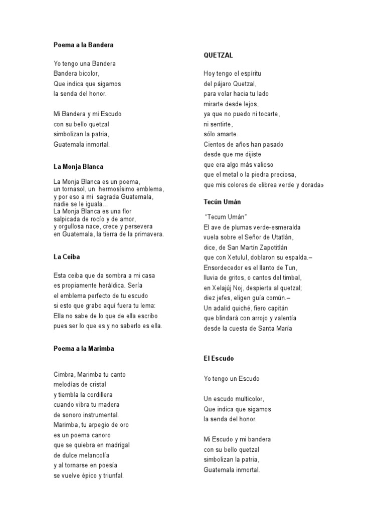 10 Poemas y Cantos A Guatemala | PDF | Guatemala | Amor