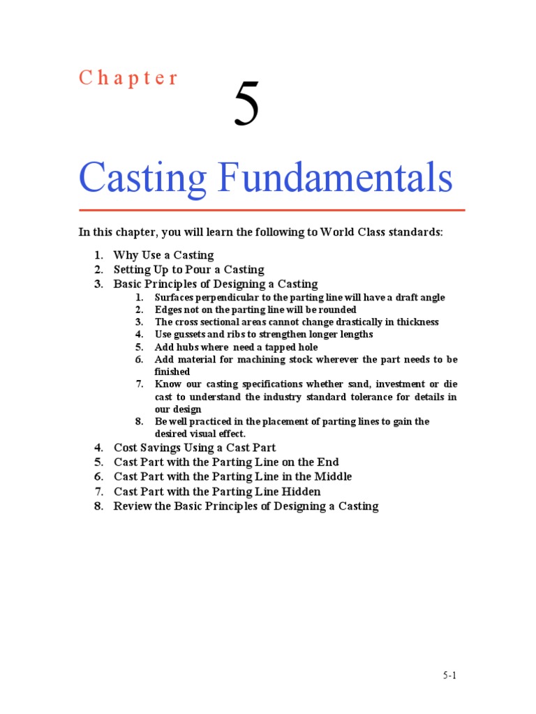 CH 5 Casting Fundamentals | PDF | Casting (Metalworking) | Foundry