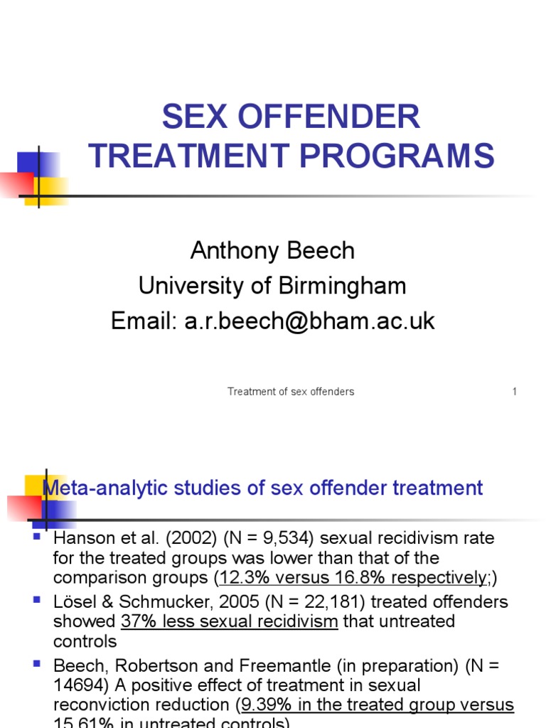 1 10 Anthony Beech | PDF | Sex Offender | Cognitive Behavioral Therapy