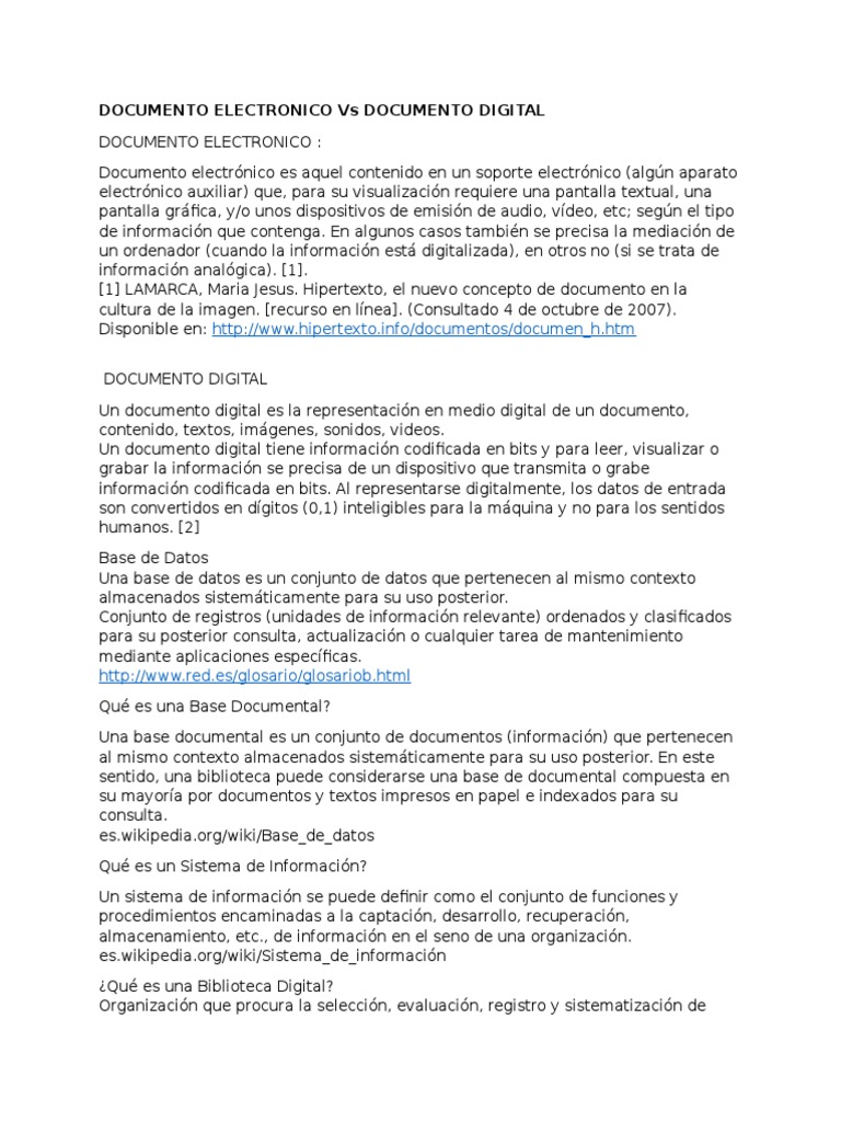 Documento Electronico Vs Documento Digital | PDF | Informática