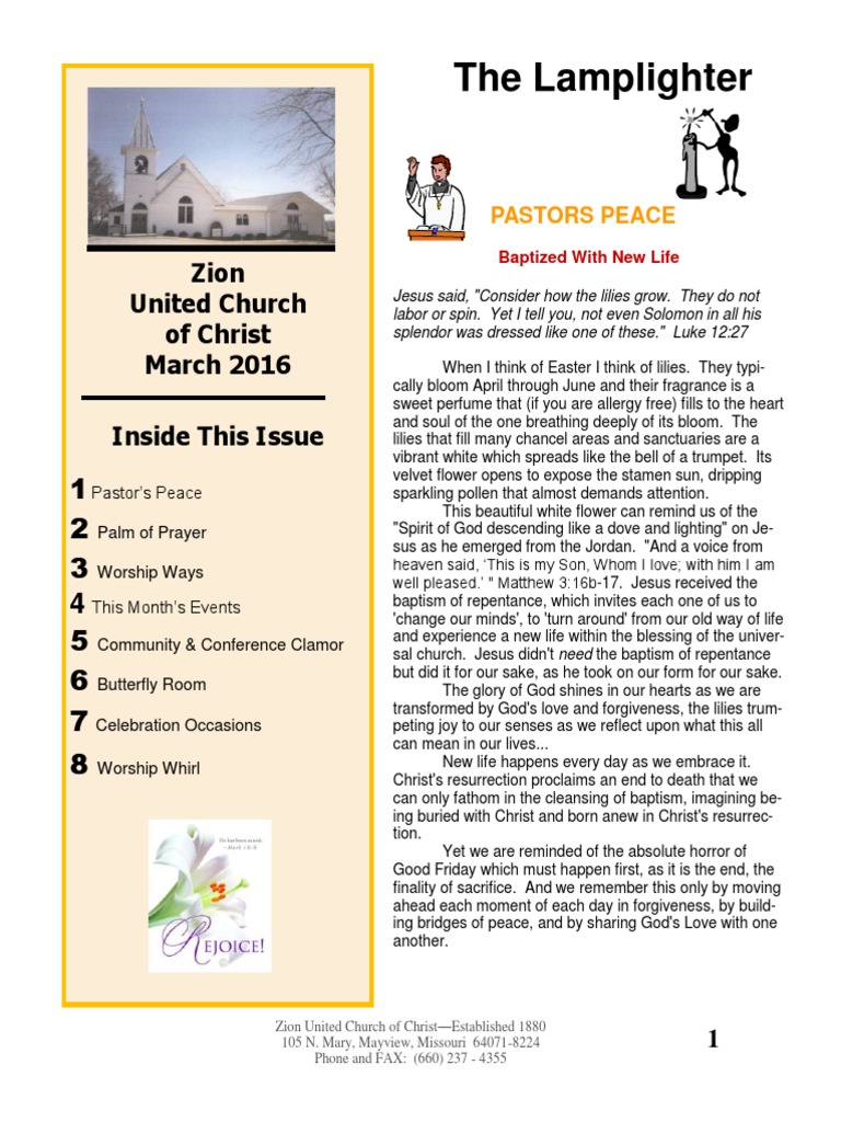 March 2016 Lamplighter | PDF | Easter | Jesus