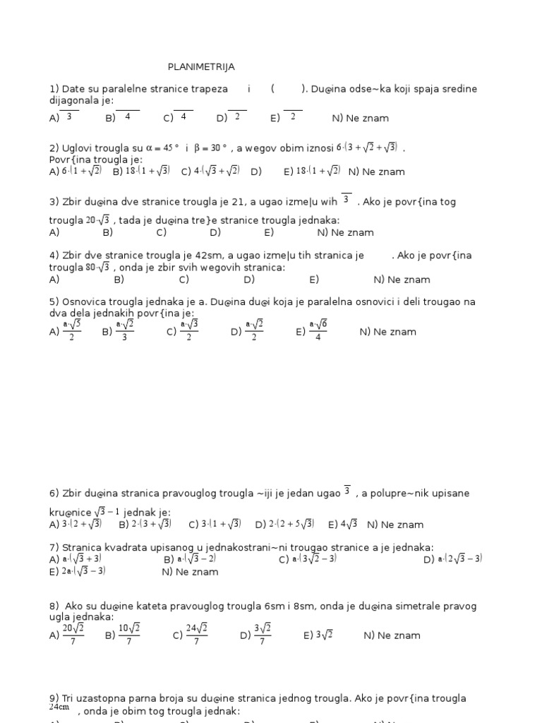 Planimetrija | PDF