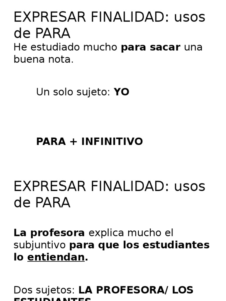 Expresar Finalidad y Eventualidad | PDF | Estudios de idiomas extranjeros