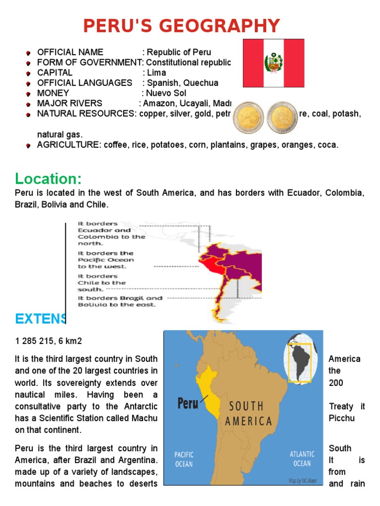 Peru'S Geography: Location | PDF | Science | Geography