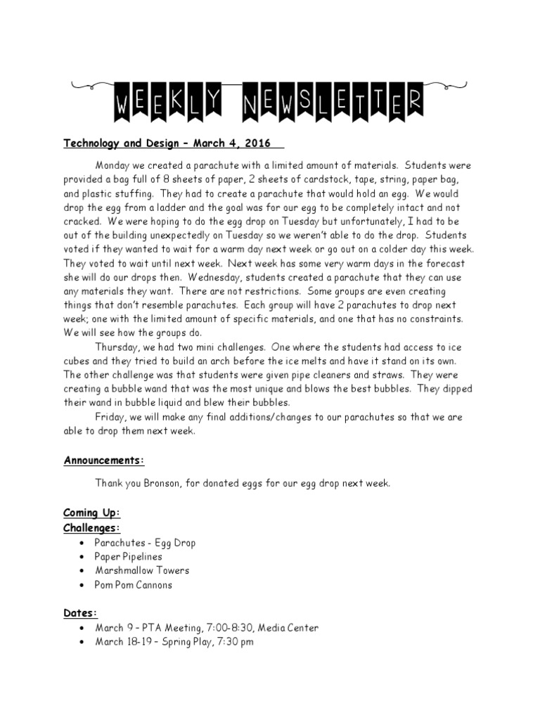 Egg Drop & Design Challenges | PDF