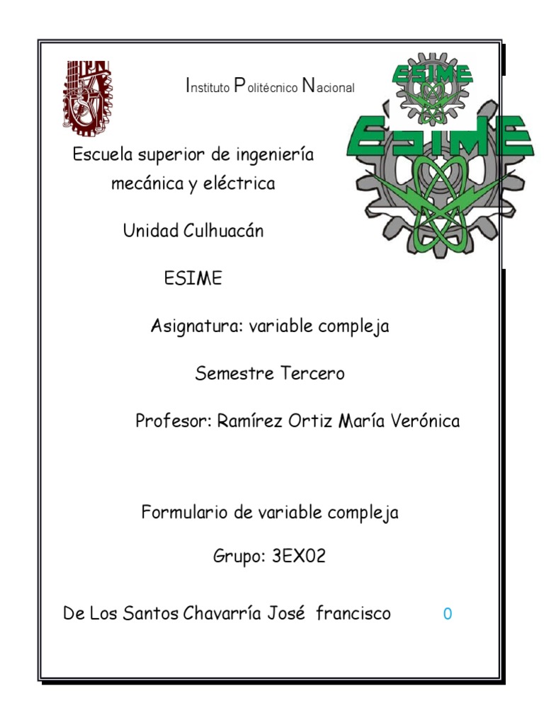 Formulario de Variable Compleja | PDF | Geometría diferencial | Función (Matemáticas)