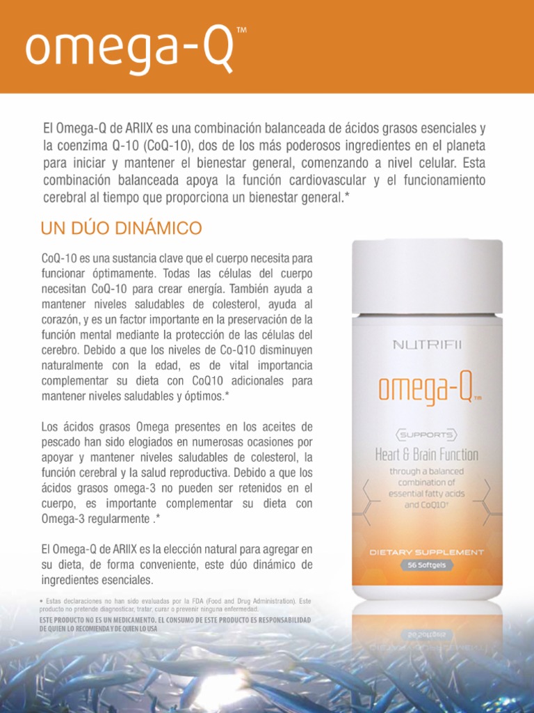 Beneficios del Omega-Q de ARIIX | PDF | Ácido Graso Omega 3 | Aceite de ...