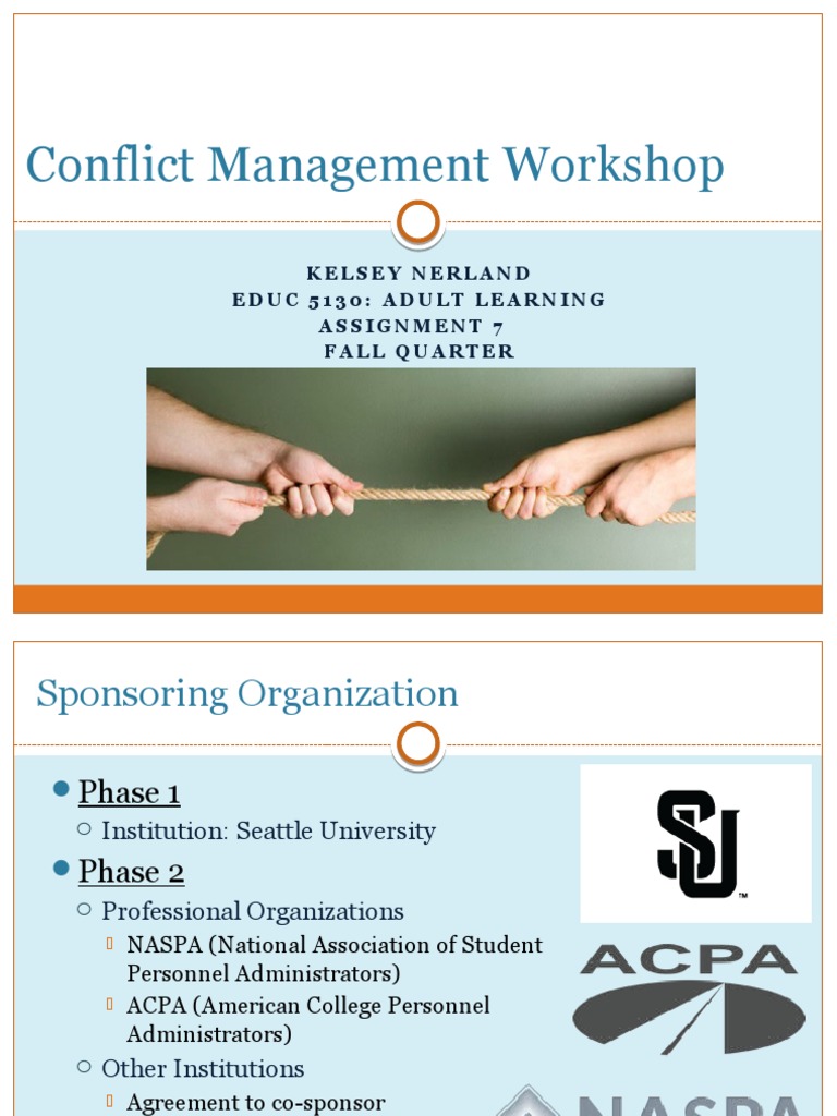 Conflict Management Workshop Pdf Adult Education Narrative