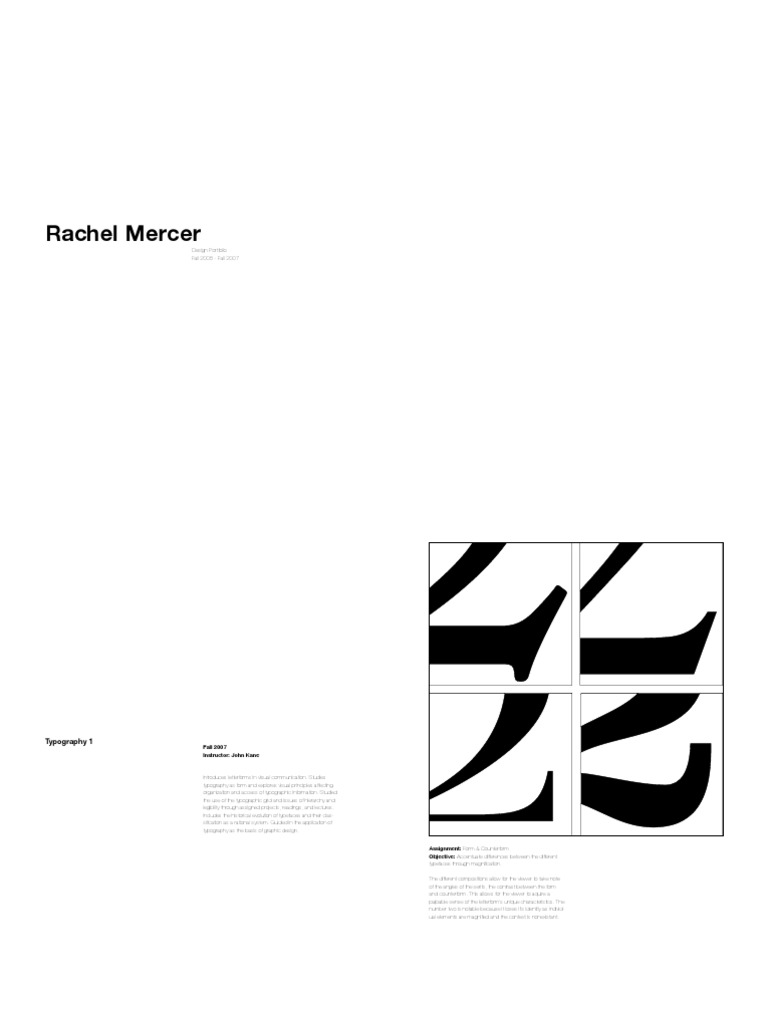 Rachel Mercer: Design Portfolio Fall 2005 - Fall 2007 | PDF | Typography