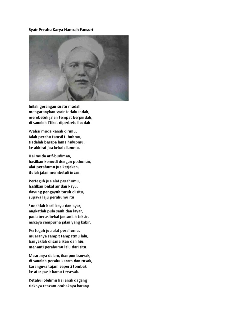 Syair Perahu Karya Hamzah Fansuri | PDF | Agama & Spiritualitas | Puisi