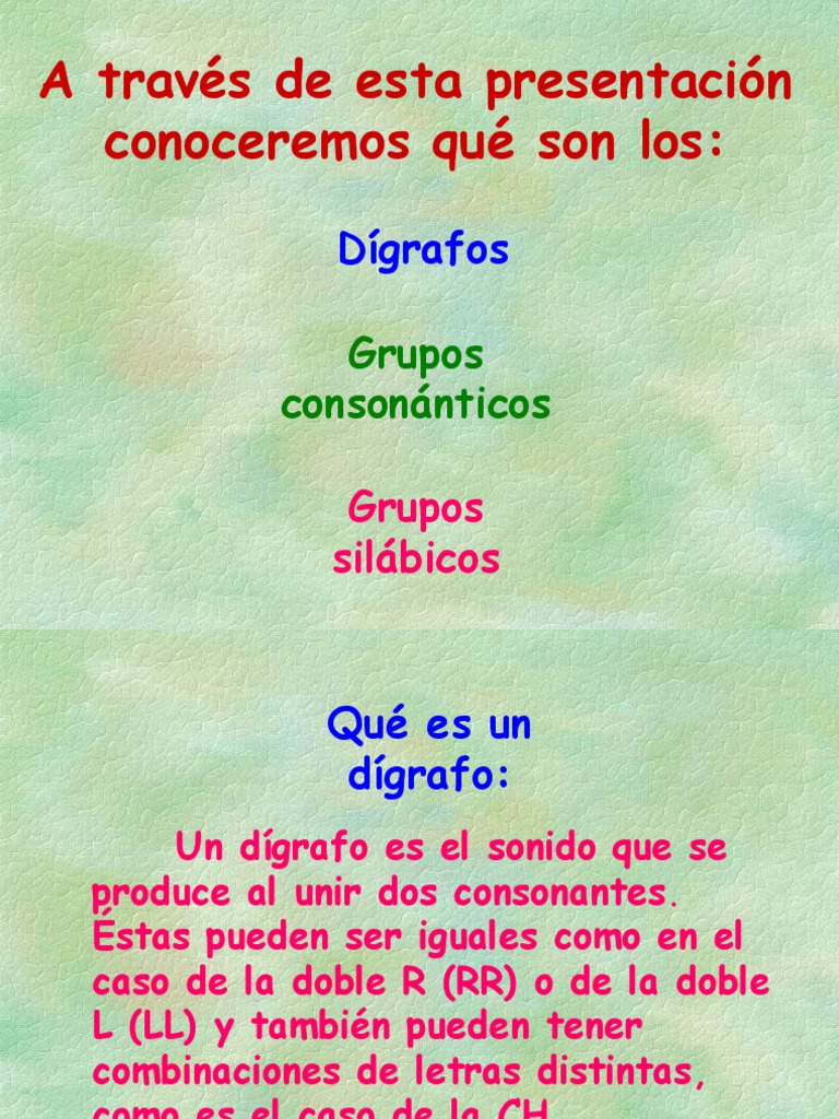 Grupo Consonantico y Silabas | PDF | Sílaba | Escritura