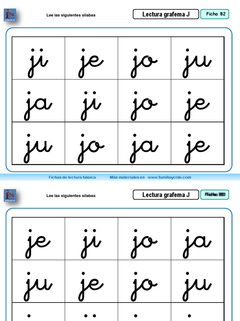 04 Lectura Silabas J Y LL B V | PDF