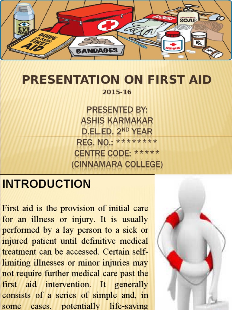 A Presentation On First Aid | PDF | First Aid | Health Care