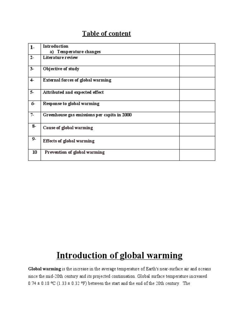 Introduction of Global Warming | PDF | Climate Change | Greenhouse Gas