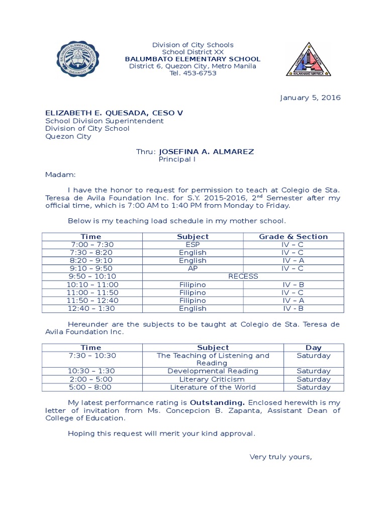 Letter (Permit To Teach) | PDF | Schools