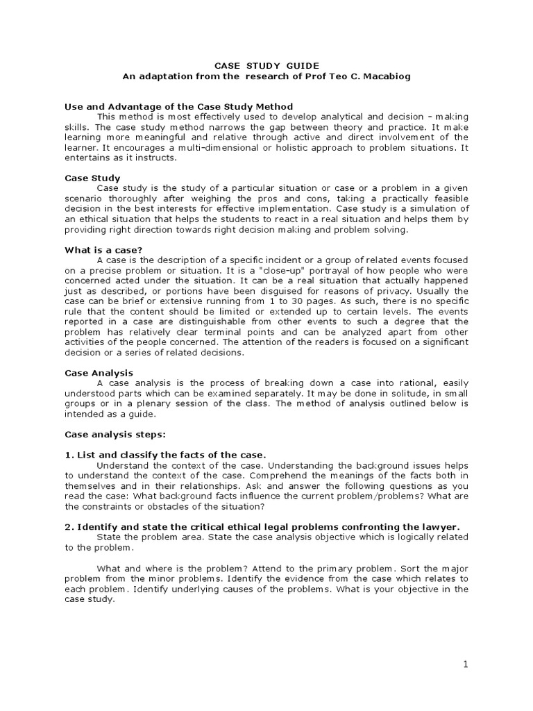 Case Study Guide | PDF | Case Study | Academic Discipline Interactions