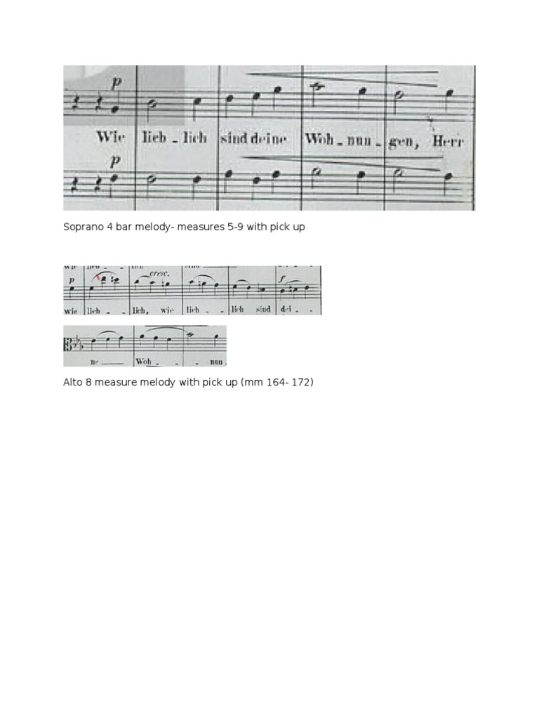 Soprano 4 Bar Melody 8 Bar Brahms | PDF