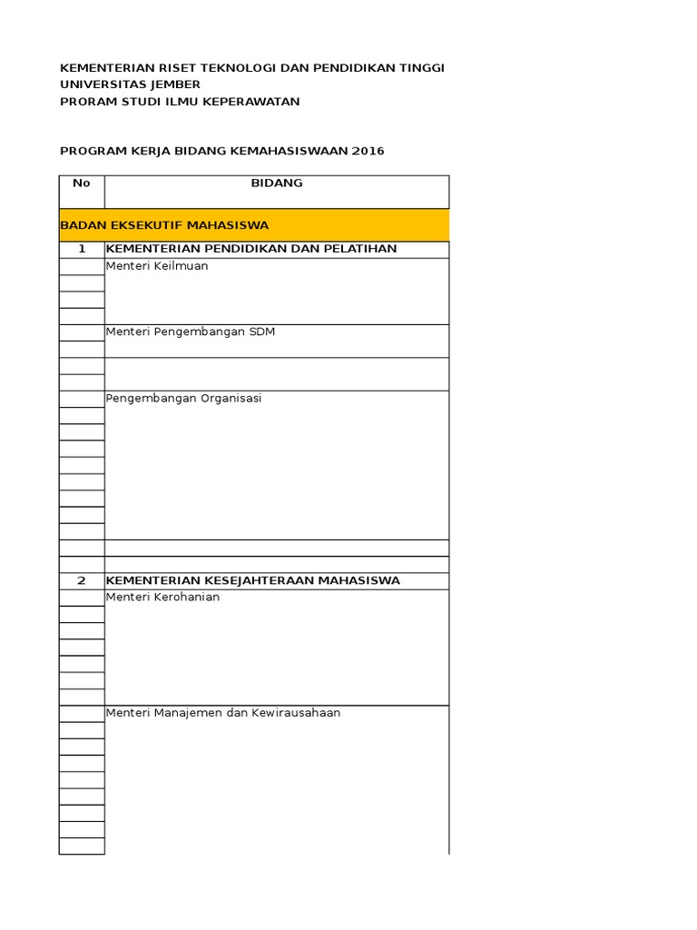Proker Kemahasiswaan Utk BEM BPM Dan UKM | PDF | Kesehatan Holistik