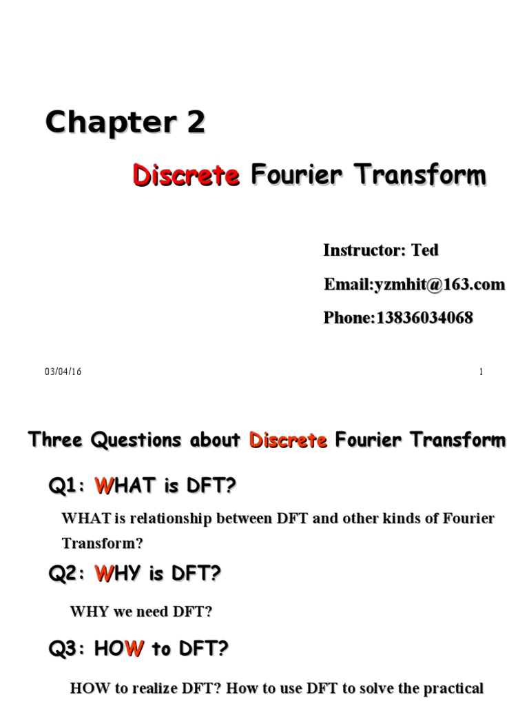 CHAPTER 2 Discrete Fourier Transform | PDF | Discrete Fourier Transform ...