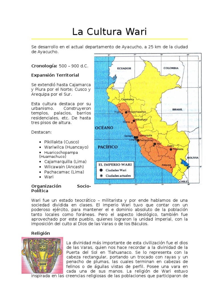 Cultura Wari: Ubicación y Resumen | PDF | Cultura (general)